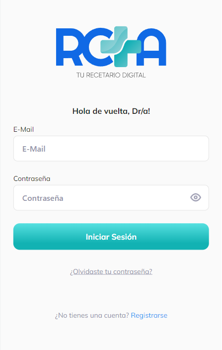 [RCTA] Registro e inicio de sesión